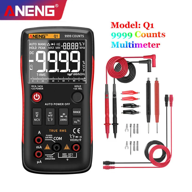 ANENG Q1 Digital Multimeter 9999 Counts Profesional Analog Multimetro ...