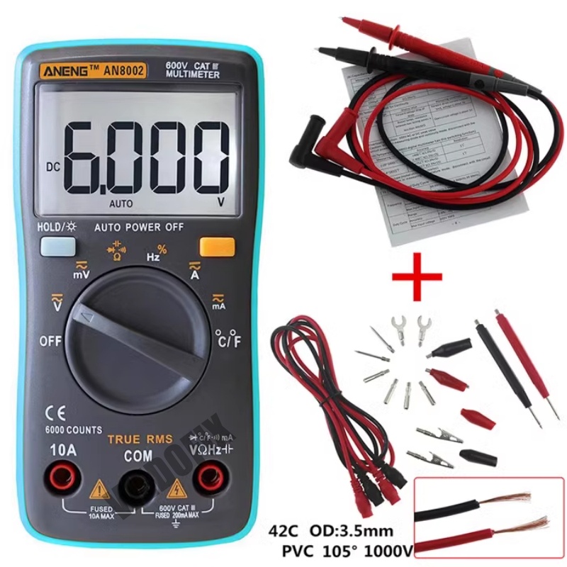 ANENG 8002 Digital Display Multimeter High Precision Auto-Ranging Anti ...