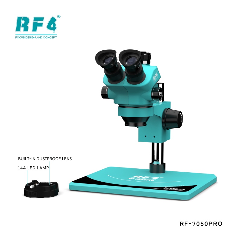 RF4 7050PRO 7-50X Trinocular Microscope with 144 LED Light