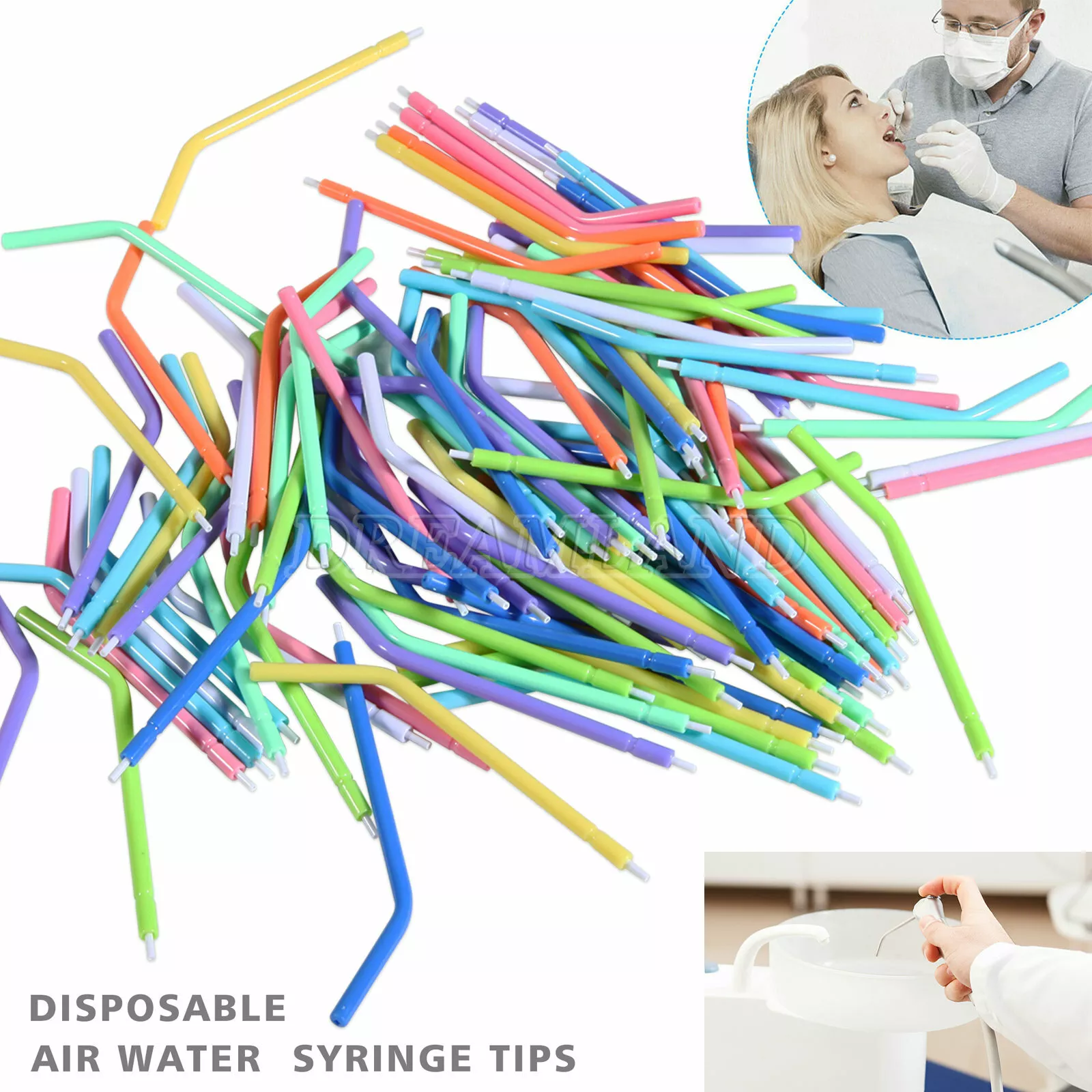 250pcs Dental 3-Way Air Water Syringe Disposable Spray Tips Triple ...