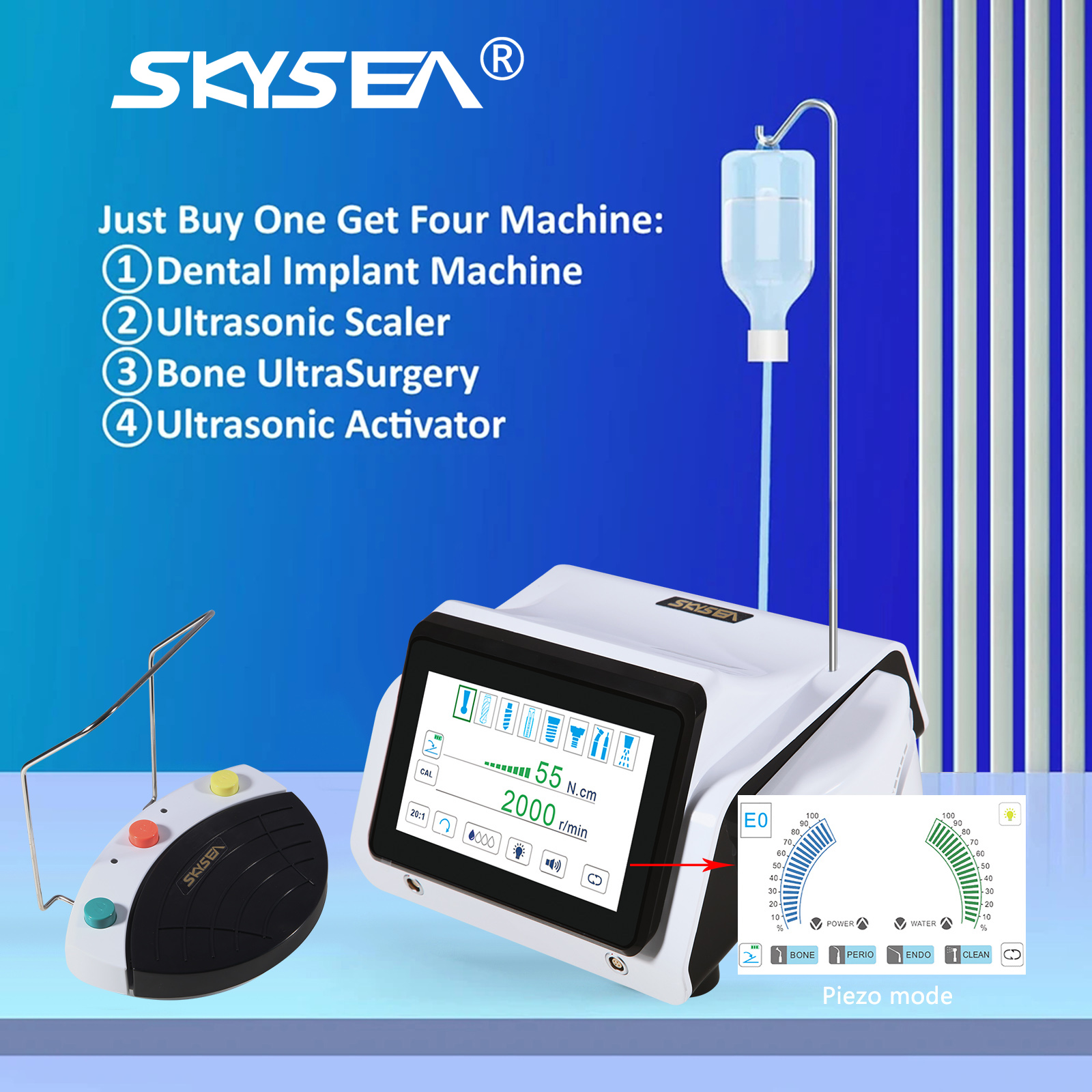 5pcs Dental Piezo Implant Motor Device & Bone Cutter Surgery 2IN1 ...