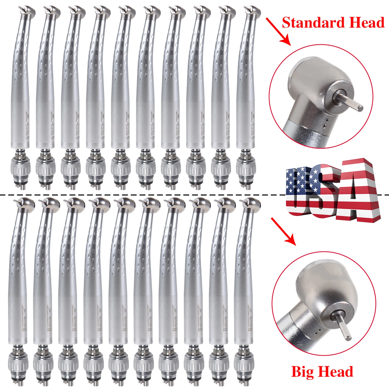 Dental High Speed Turbine Handpiece Standard Head/Large head + Quick ...