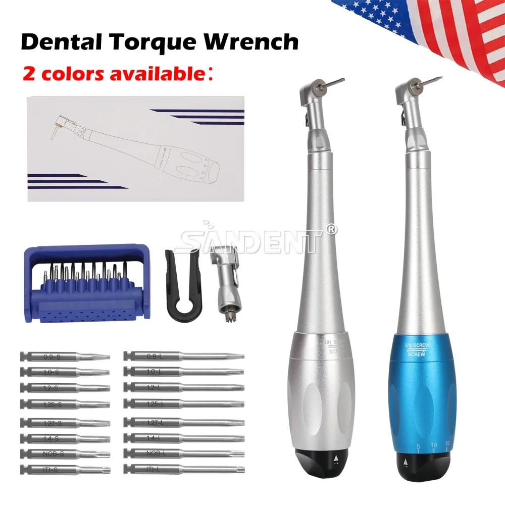 Dental Universal Implant Kits Torque Wrench Handpiece 2 head+16 Driver