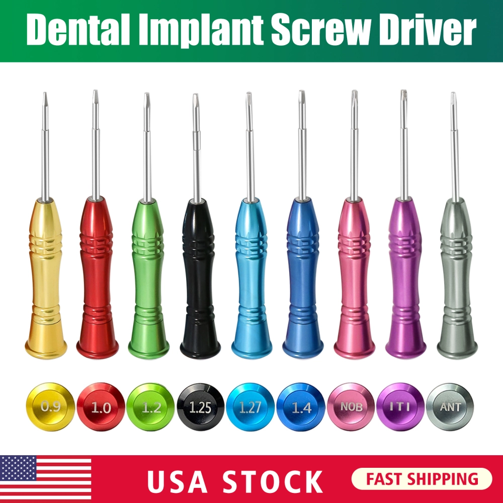 Dental Implant Screw Driver Kit 9pcs Abutment Prosthetic Drivers Set Tools