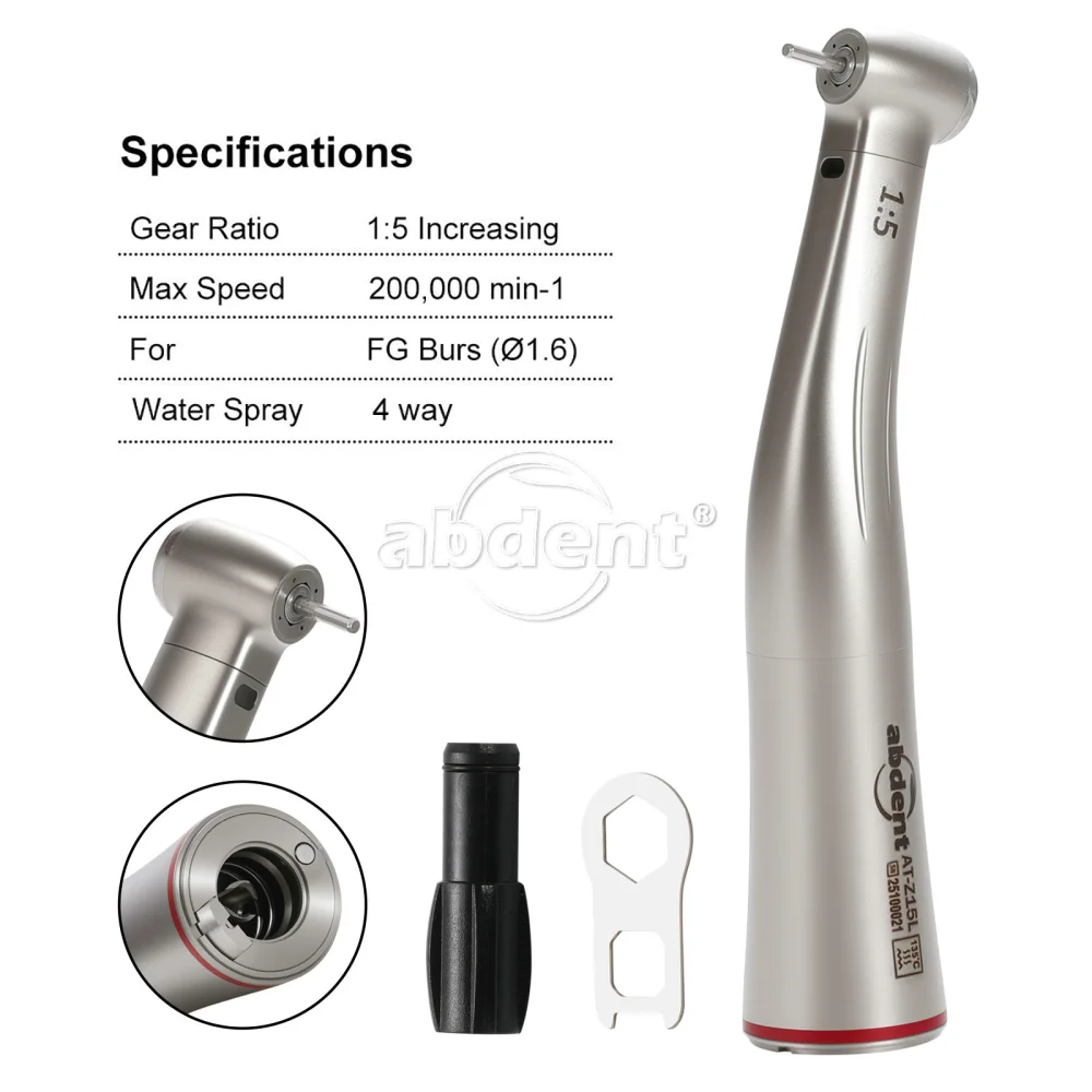 abdent brand Dental 1:5 Increasing LED Fiber Optic Electric Contra ...