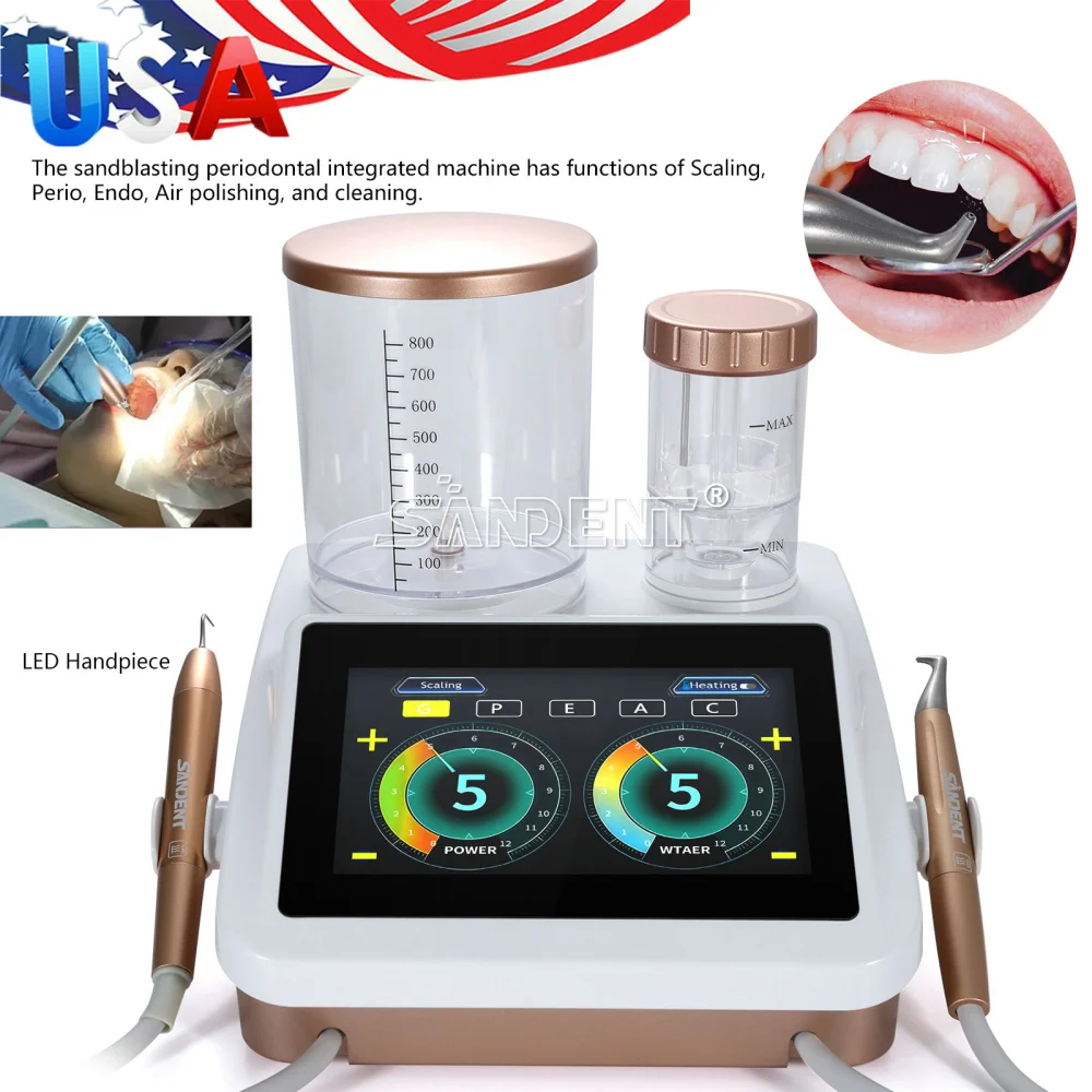 2 in 1 Dental Ultrasonic Scaler Air Polisher Sandblasting Perio Therapy ...