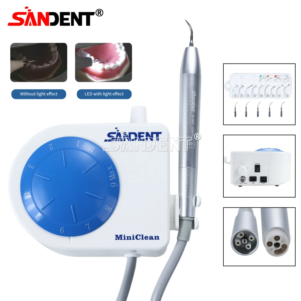 SANDENT Dental Ultrasonic Scaler Unit w/ LED Handpiece &Teeth Cleaning ...