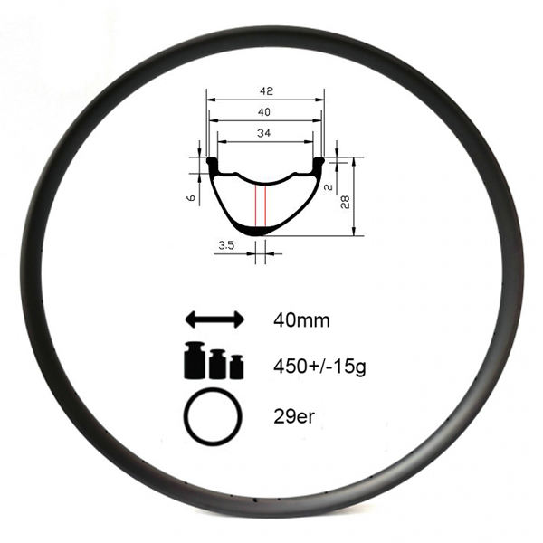 29er MTB carbon rims