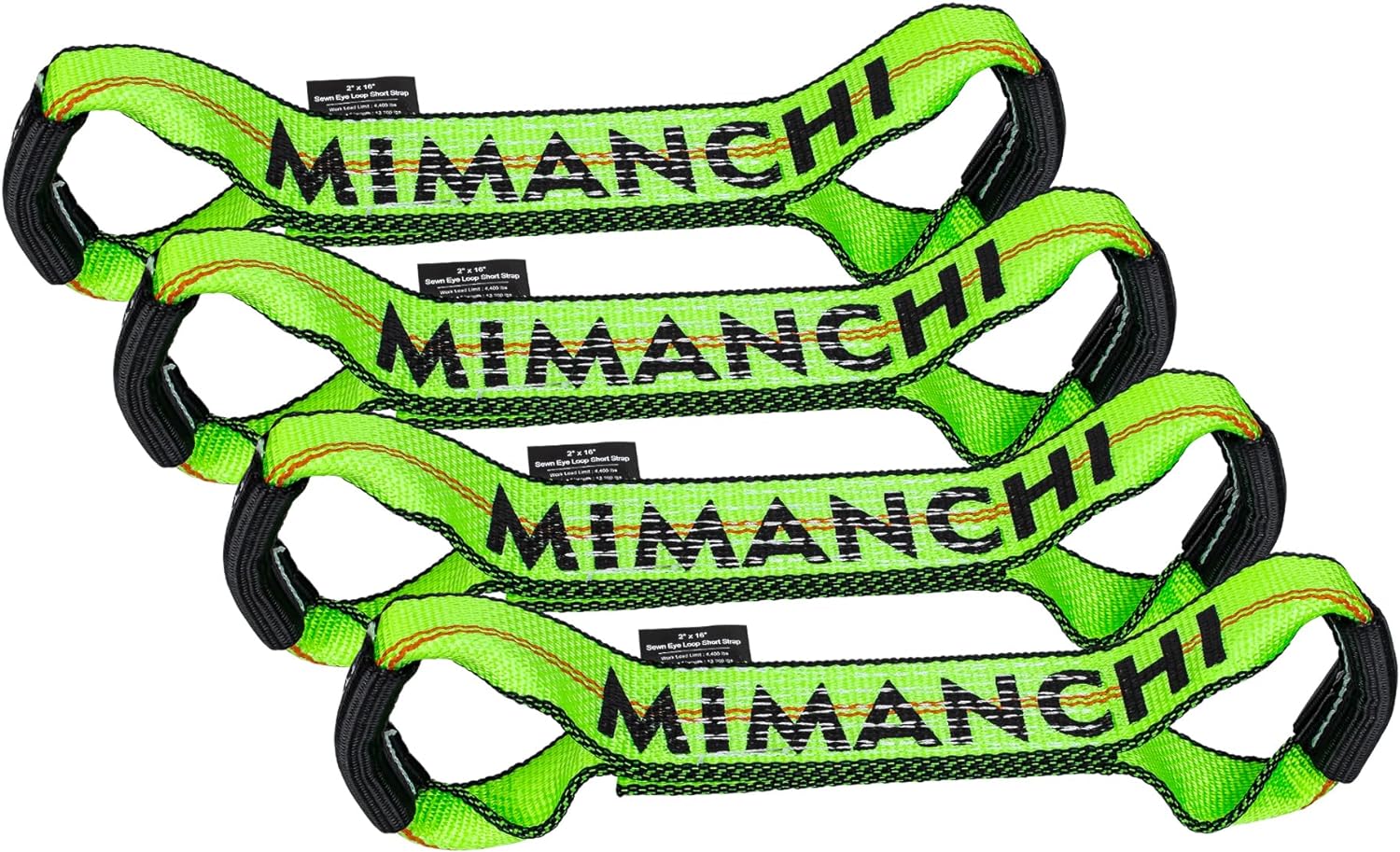 Mimanchi 2"x16"Sewn Eye Loop Short Strap Replacement, 4Pack, Dog Bone ...