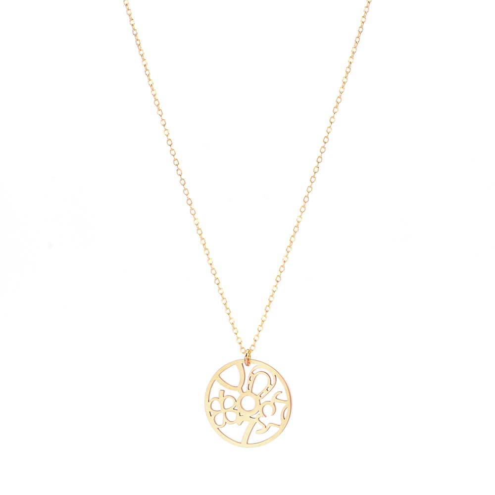 Wholesale Bohemian good luck symbols disc pendant necklace