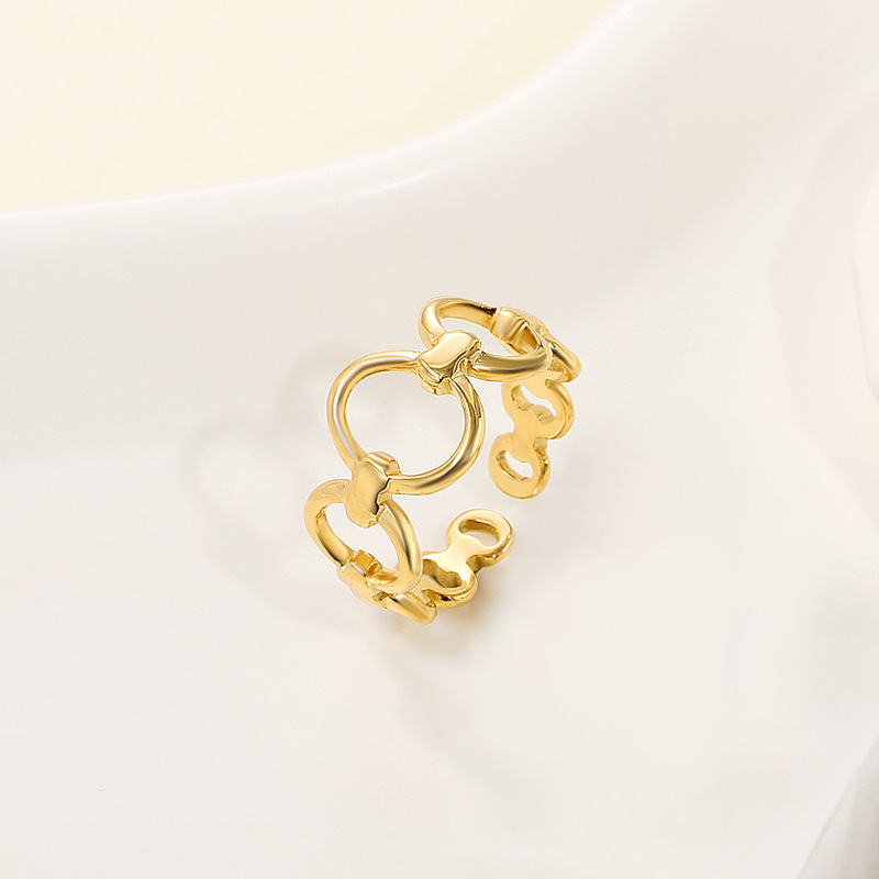 Irregular Circle Chain STAINLESS STEEL OPEN RINGS / Bague en acier ...