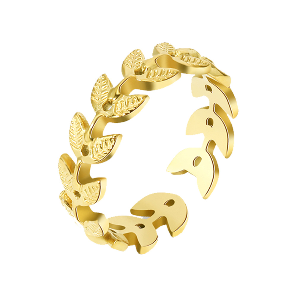 Vintage Leaves STAINLESS STEEL OPEN RINGS / Bague vintage en acier ...