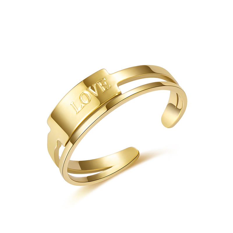 Fascinating LOVE Letter STAINLESS STEEL OPEN RINGS / Bague en acier ...