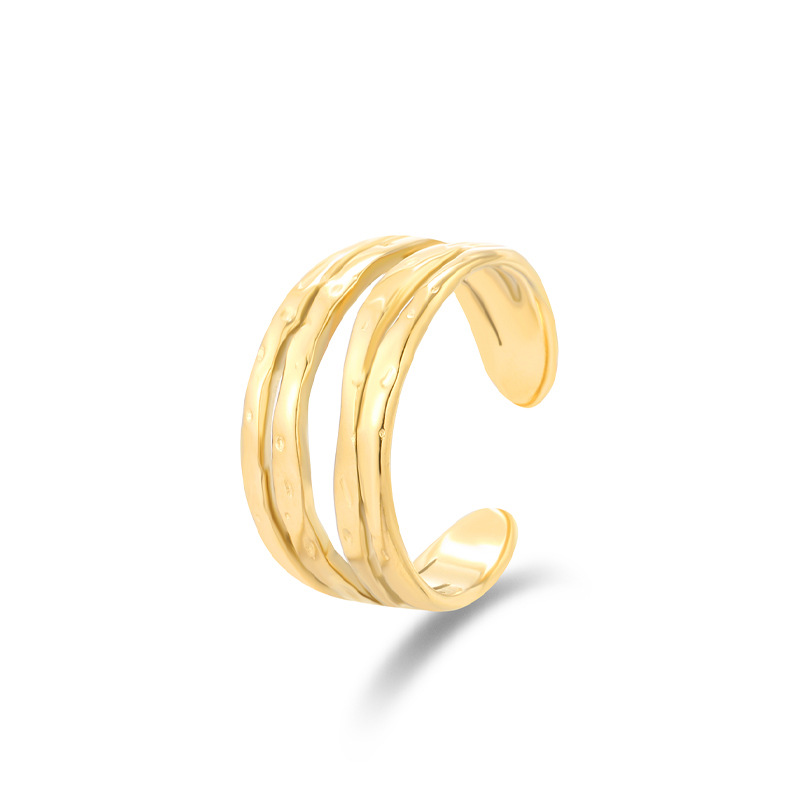 Texture Irregular Bar STAINLESS STEEL OPEN RINGS / Bague en acier ...