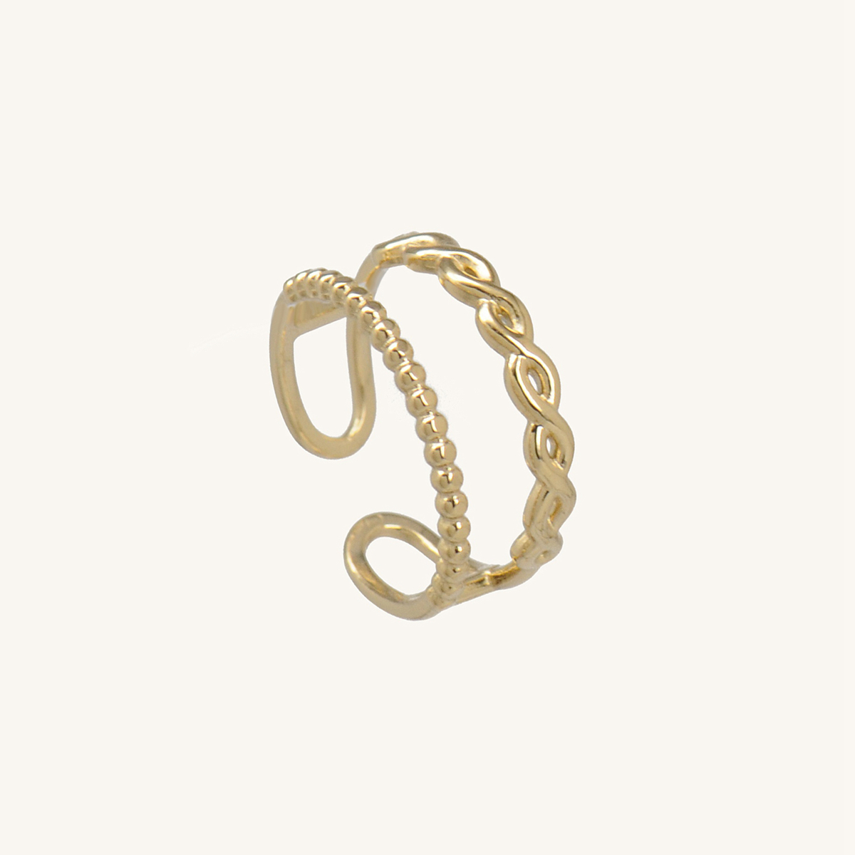 Wholesale Classic Hollow Stainless Steel Open End Ring PVD Plated
