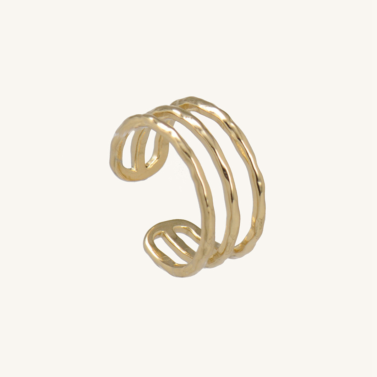 Wholesale Triple Irregular Geometric Stainless Steel Open End Ring PVD ...