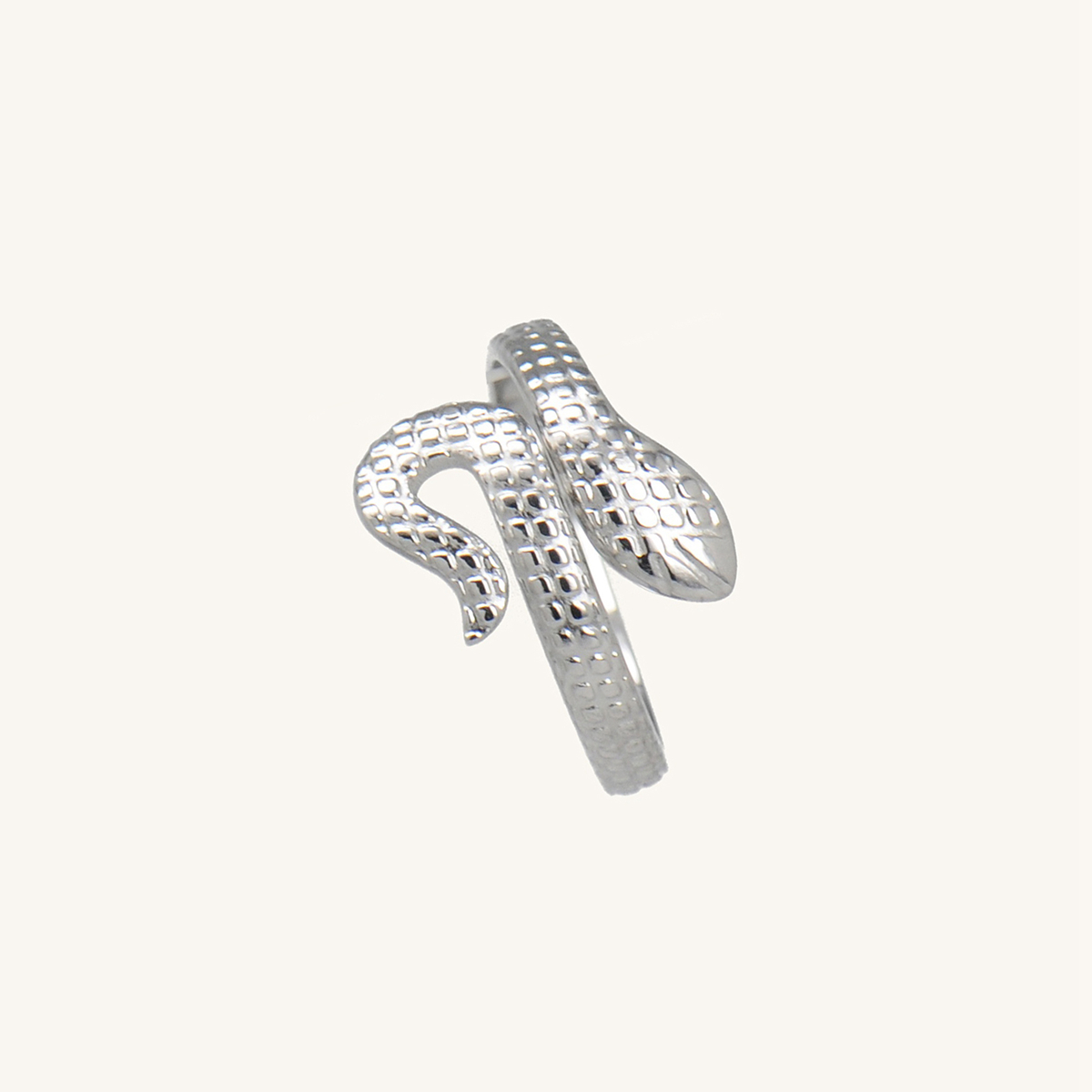 Wholesale 316L Stainless Steel Serpentine Ring PVD Coating in Silver Color
