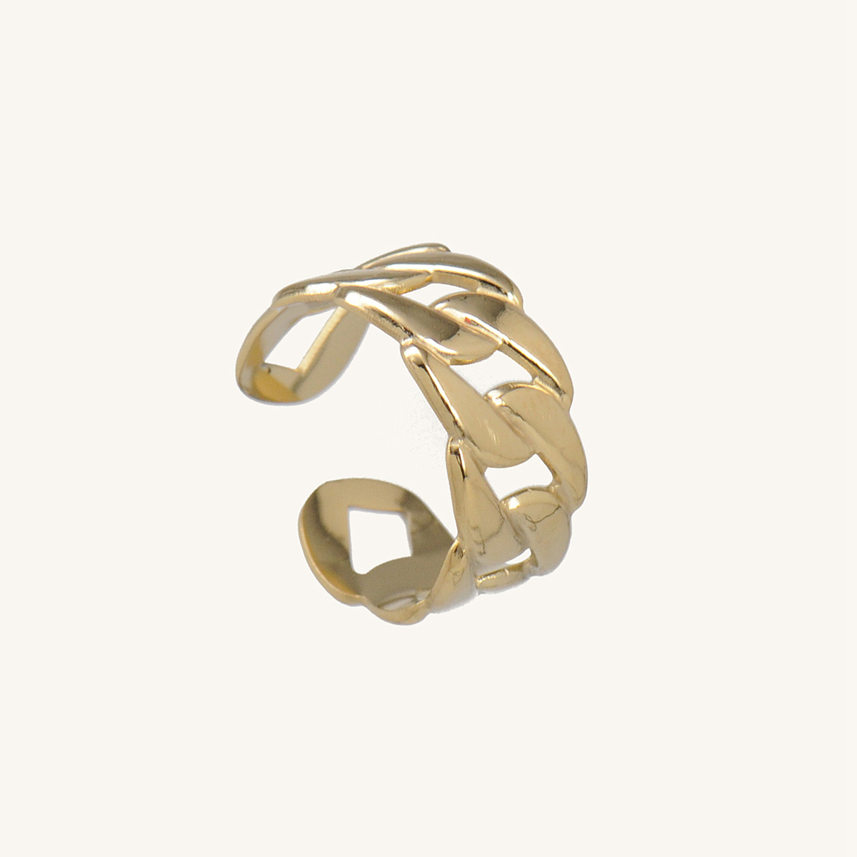 Wholesale Gold Coating Fashion Irregular Interlocked Polished Ring ...