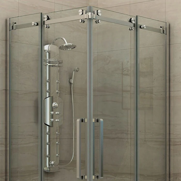 Aqua 02 Deluxe Sliding Shower Door Hardware Kit