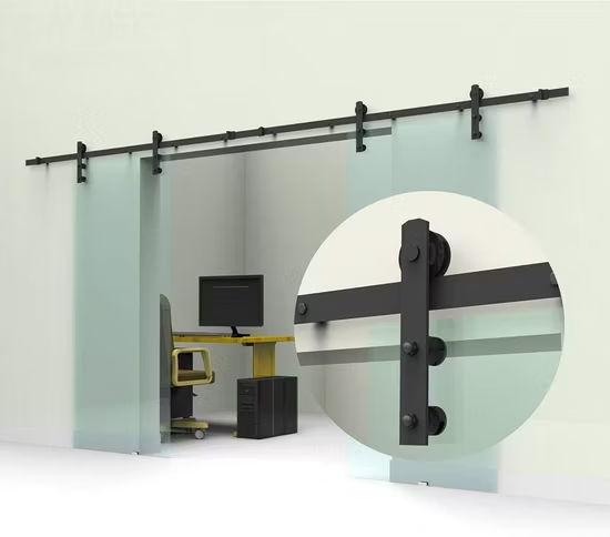 Steel Modern Barn Glass Sliding Door Hardware Track Kit