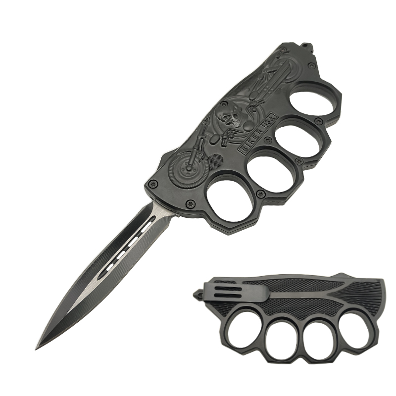 9.8 Inch Knuckles Knuckle Trench Knife - Otf Straight Out Automatic Knife