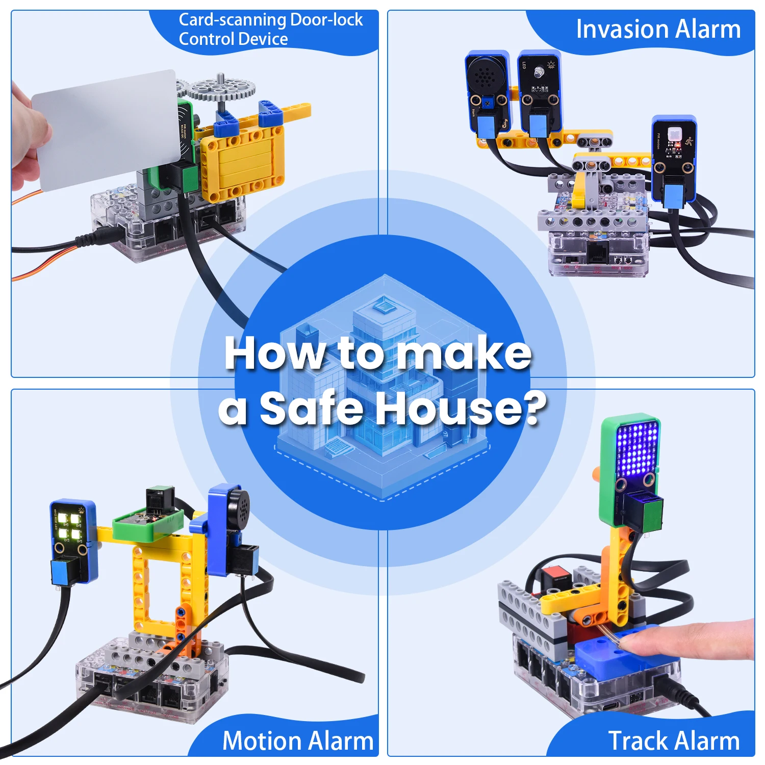 Kidsbits Stem Electronic House Safe Sensor Starter Kit For Arduino ESP3 With Building Blocks ...