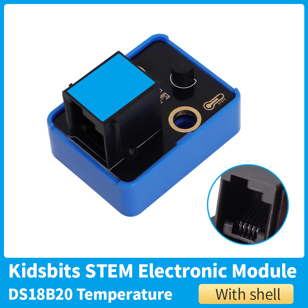 Kidsbits STEM Electronic building blocks DS18B20 Temperature Sensor Black
