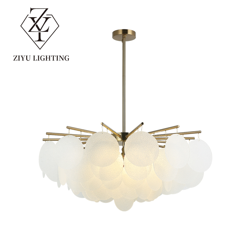 Post-modern light luxury glass living room chandelier Nordic restaurant ...