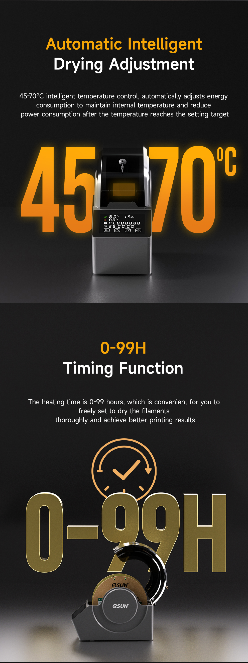 High-Efficiency 3D Filament Dryer Box - eSUN eBOX Pro with Double-Sided ...