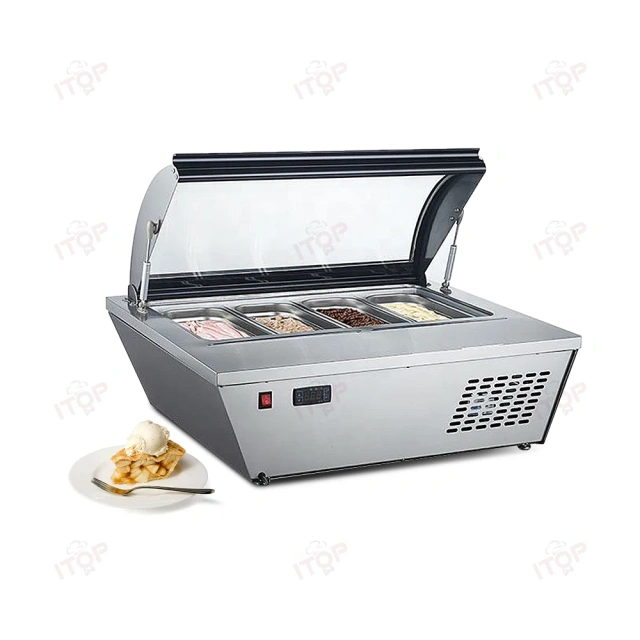 Tabletop Ice Cream Freezer Display Commercial Gelato Freezer Showcase
