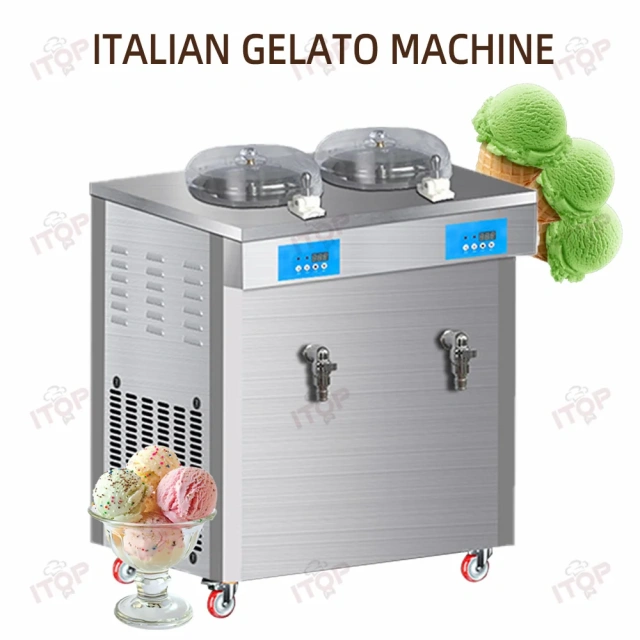 16L/H*2 Front Bar-type Displayable Commercial Ice Hard Cream Freezer Machine