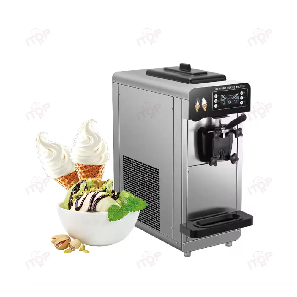 Stainless Steel 6L Hopper Single Flavor Ice Cream Machine Softy Ice ...