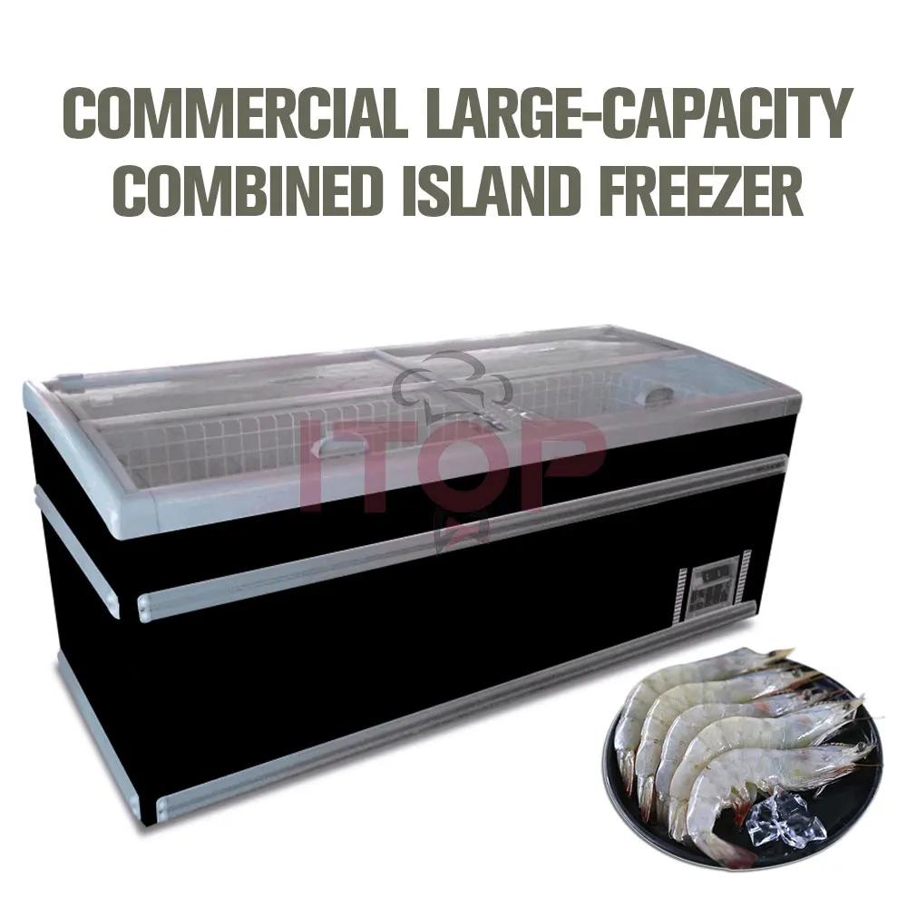 Direct Cooling Supermarket Showcase 1.8m 900L Capacity Island Display ...