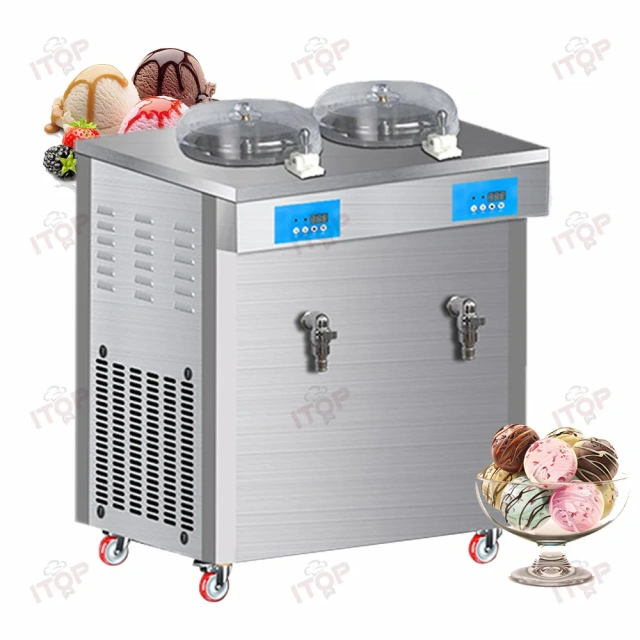 16L/H*2 Front Bar-type Displayable Commercial Ice Hard Cream Freezer Machine