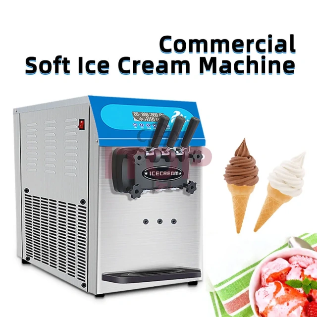 Commercial Countertop Ice Cream Machine 28L/H Automatic Italian Ice ...