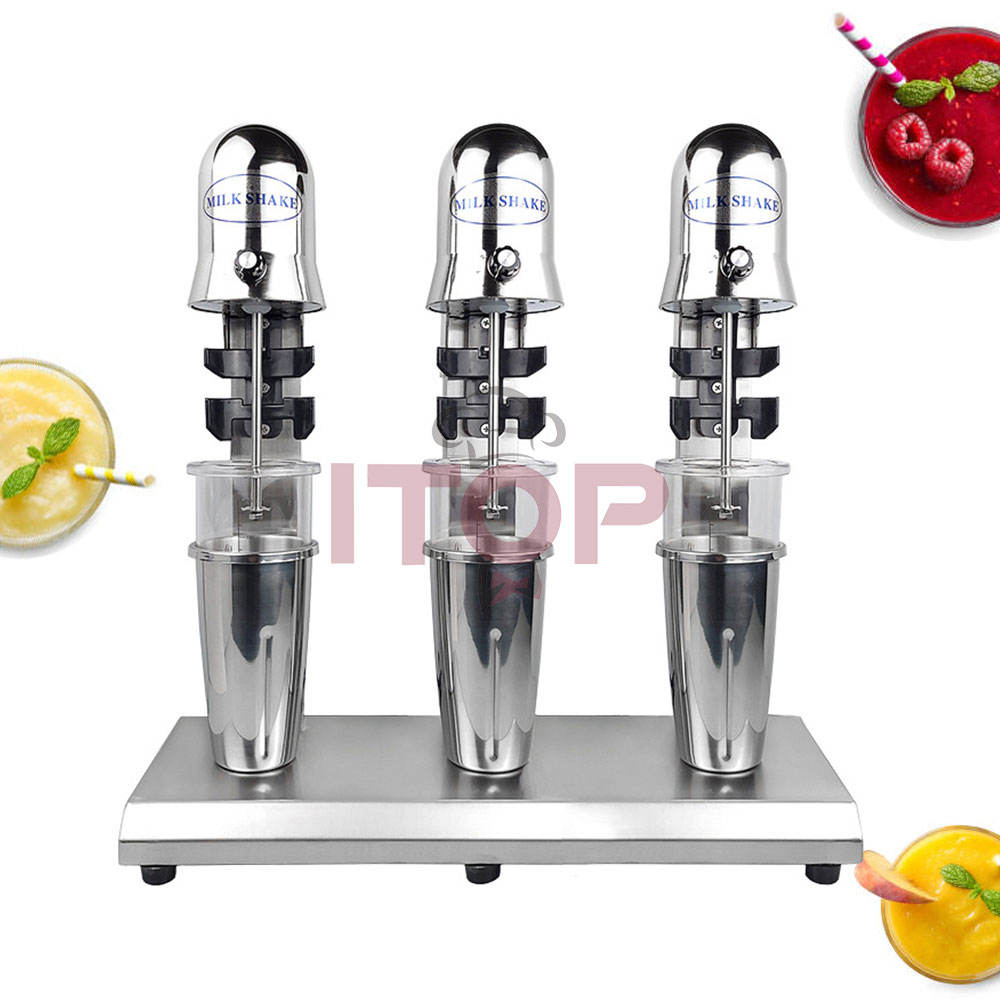 Commercial Electric Milk Tea Juice Smoothie Blender Thriple-head Milk ...