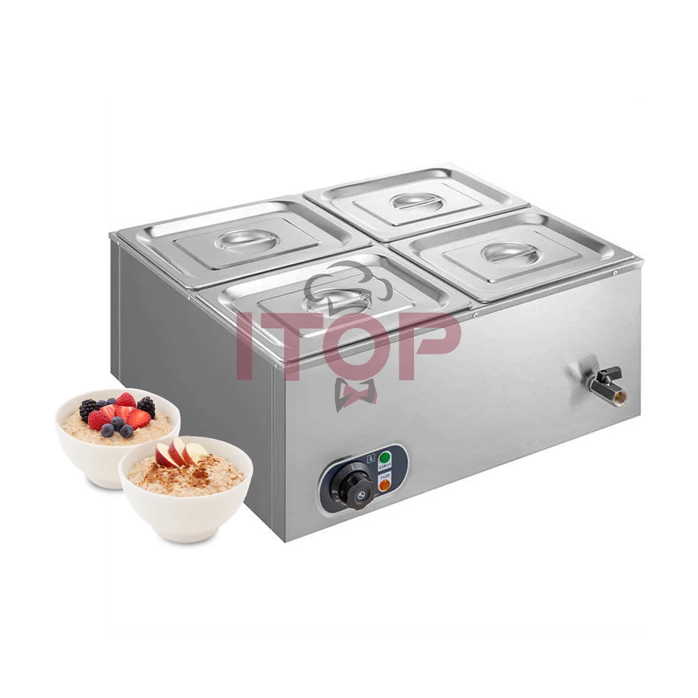 4 Pans Commercial Electric Bain Marie Food Warmer Machine Stainless ...
