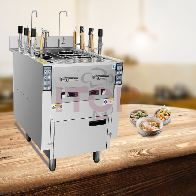 6 Heads Automatic Lift-up Electric Noodle Cooker Commercial Noodle Boiler Machine Pasta Cooker