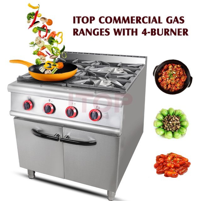 Full Series Restaurant Kitchen Equipment Stainless Steel Gas 4 Cookers ...