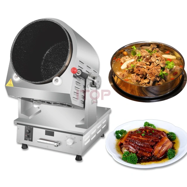Vegetable Drum Self Cooking Machine Egg Wok Rotating Frying Pan New ...