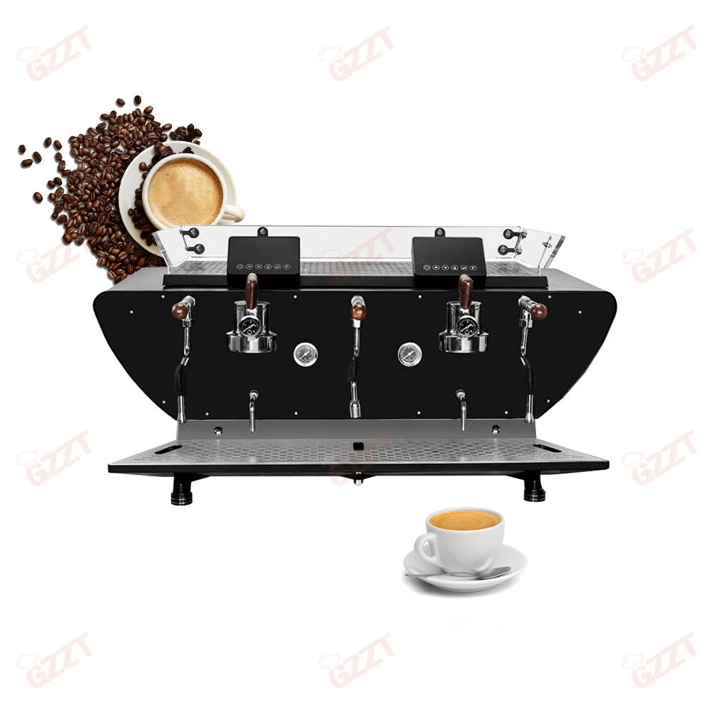 Dual Head Coffee Maker Commercial Cafe Semi-automatic 2 Groups Multi ...