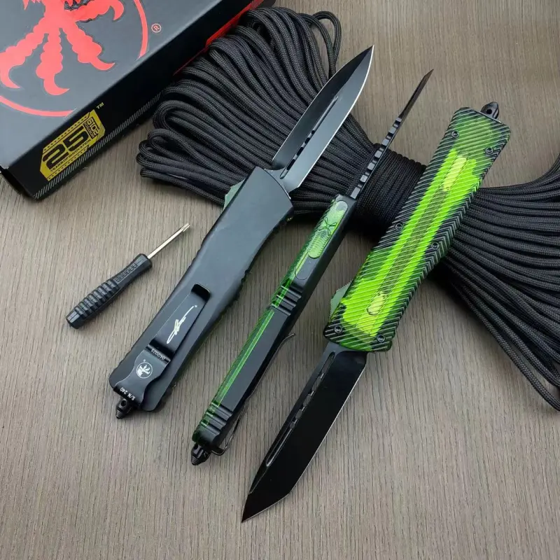 MT Green Combat Troodon OTF AUTO Knife 3.74" M390 Plain Blade, Ultem ...
