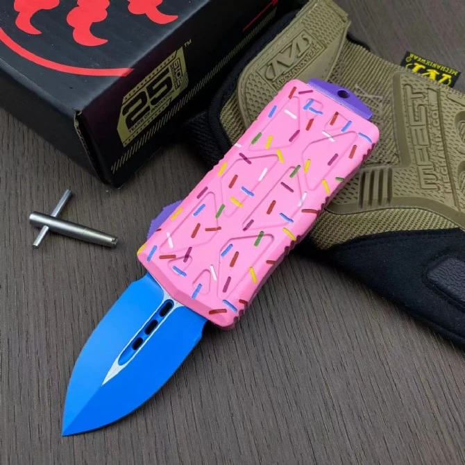MT Mini Donut Exocet OTF Money Clip AUTO Knife 1.96" D2 Blade, Aviation ...