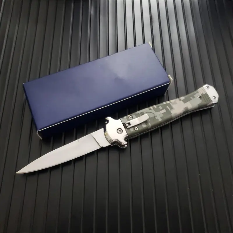 Italy AKC Godfather Stiletto Mafia OTF AUTO Knife 3.5" 440c Steel Blade ...