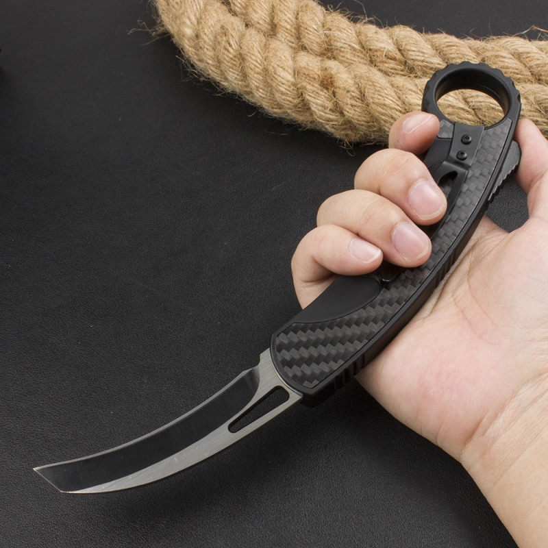 Microtech Claw Karambit AUTO OTF Knife 2.87" 440c Blade, Carbon Finer ...