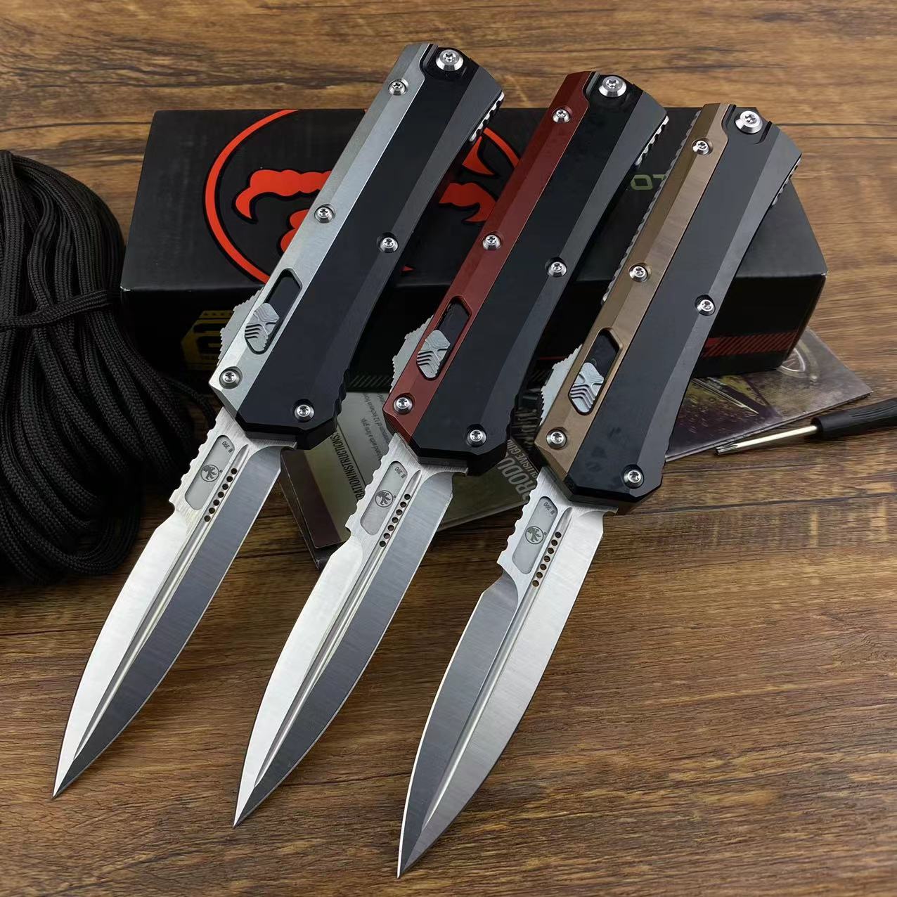 MT 184-10 Glykon AUTO OTF Knife 3.62" M390 Blade, Aviation Aluminum Handles
