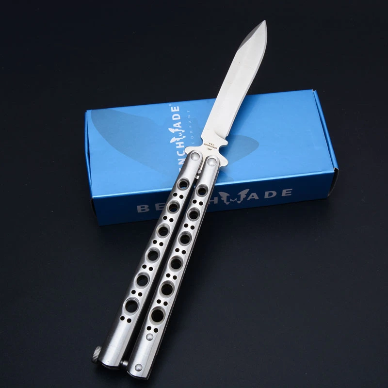 BM Balisong Butterfly Folding Knife 3.74" 440C Plain Blade, Stainless ...