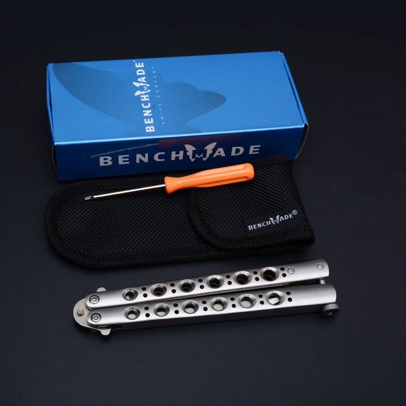 BM Balisong Butterfly Folding Knife 3.74" 440C Plain Blade, Stainless ...