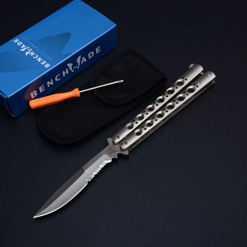BM Balisong Butterfly Folding Knife 3.74" 440C Plain Blade, Stainless ...