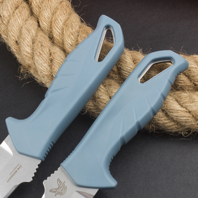 BM Water Fixed Blade Dive Knife 4.32" CPM-MagnaCut Stonewashed Blade, Depth Blue Santoprene Handle